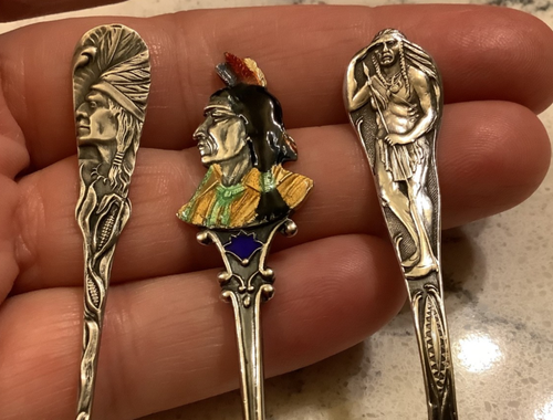 3 Antique Sterling Silver Native American Souvenir Spoons | eBay