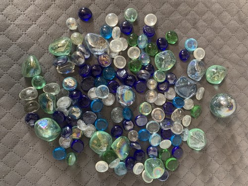 Decorative Glass Gems Clear Aqua Blue Green Round Sphere Mix Lot Tank ...