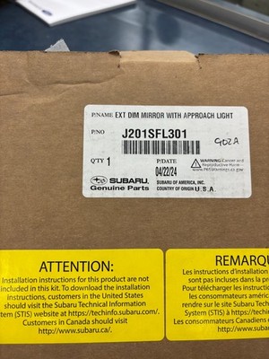 Subaru OEM Passenger Auto-Dimming Exterior Mirror With Approach Light ...