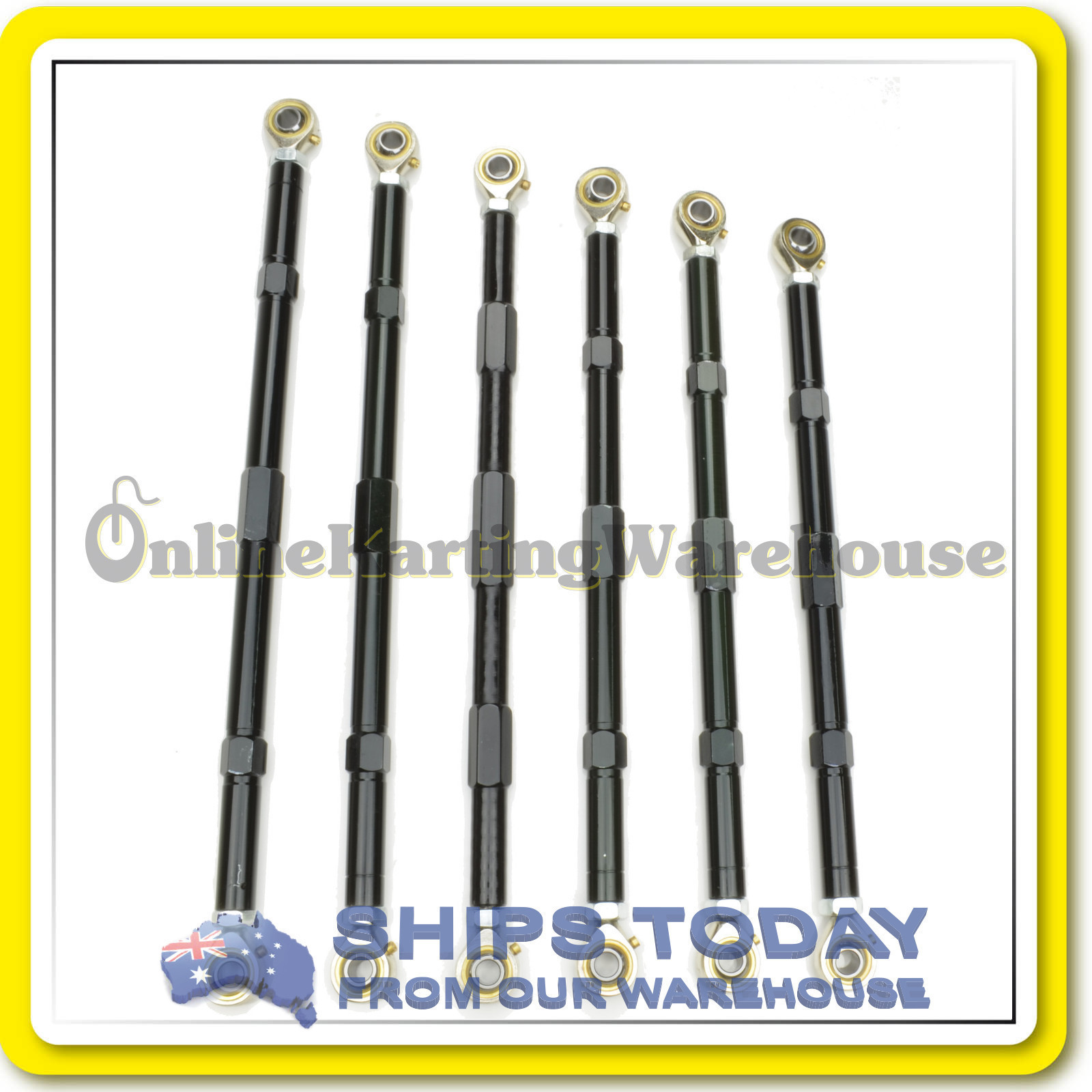 GO KART TIE RODS & KARTELLI ROD ENDS 235mm-285mm PROFESSIONAL 2 RODS, 4 ...