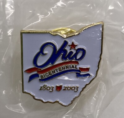 2003 Ohio Bicentennial 1803-2003 Souvenir Pin Enamel State Shape | eBay