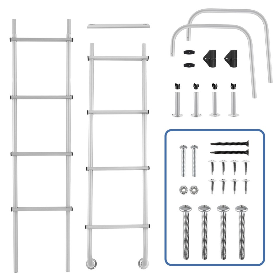 RecPro Universal Exterior Rear RV Ladder Kit 92" DIY Aluminum Ladder ...
