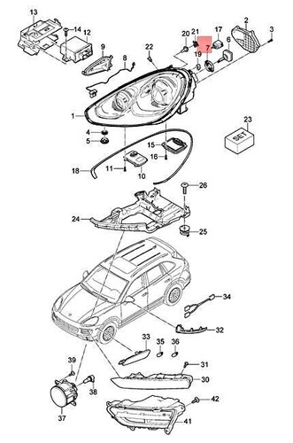 Genuine PORSCHE Cayenne 92A Retaining Ring For Gas Discharge Bulb ...