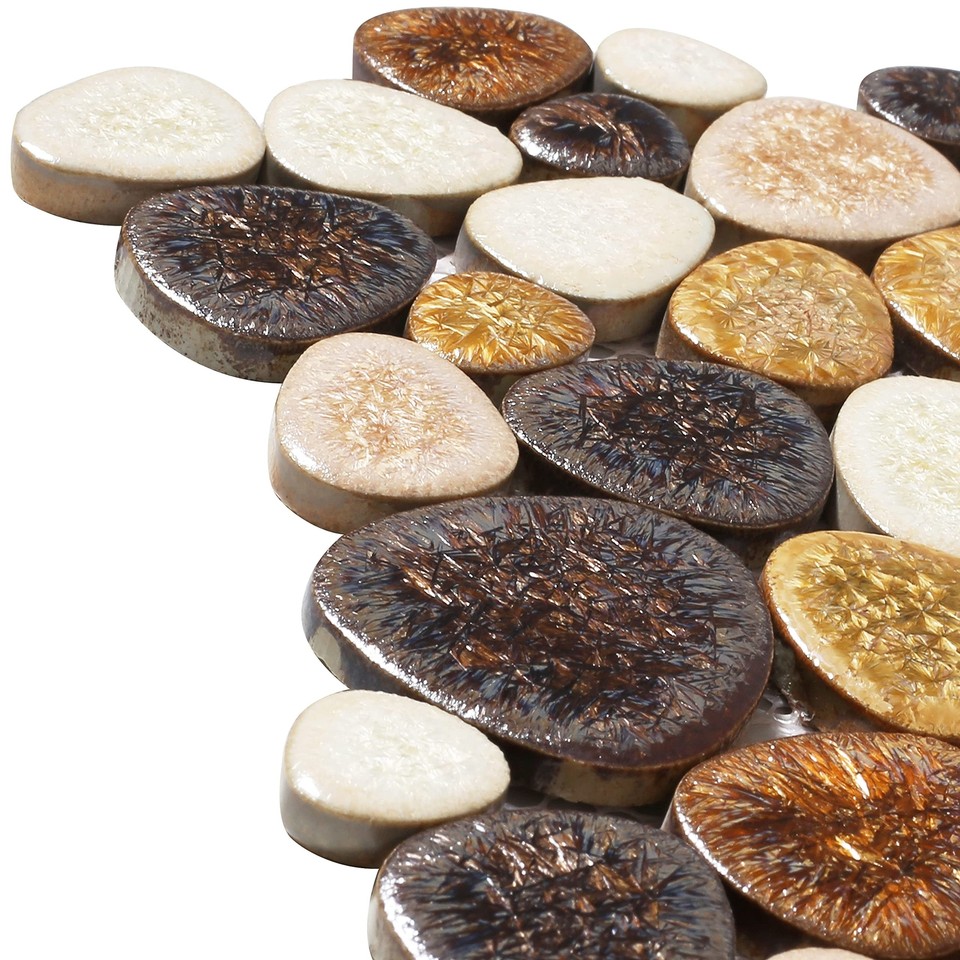 Yellowstone Matte Pebbles Mosaic Tile for Shower Floor Bathroom Floor ...