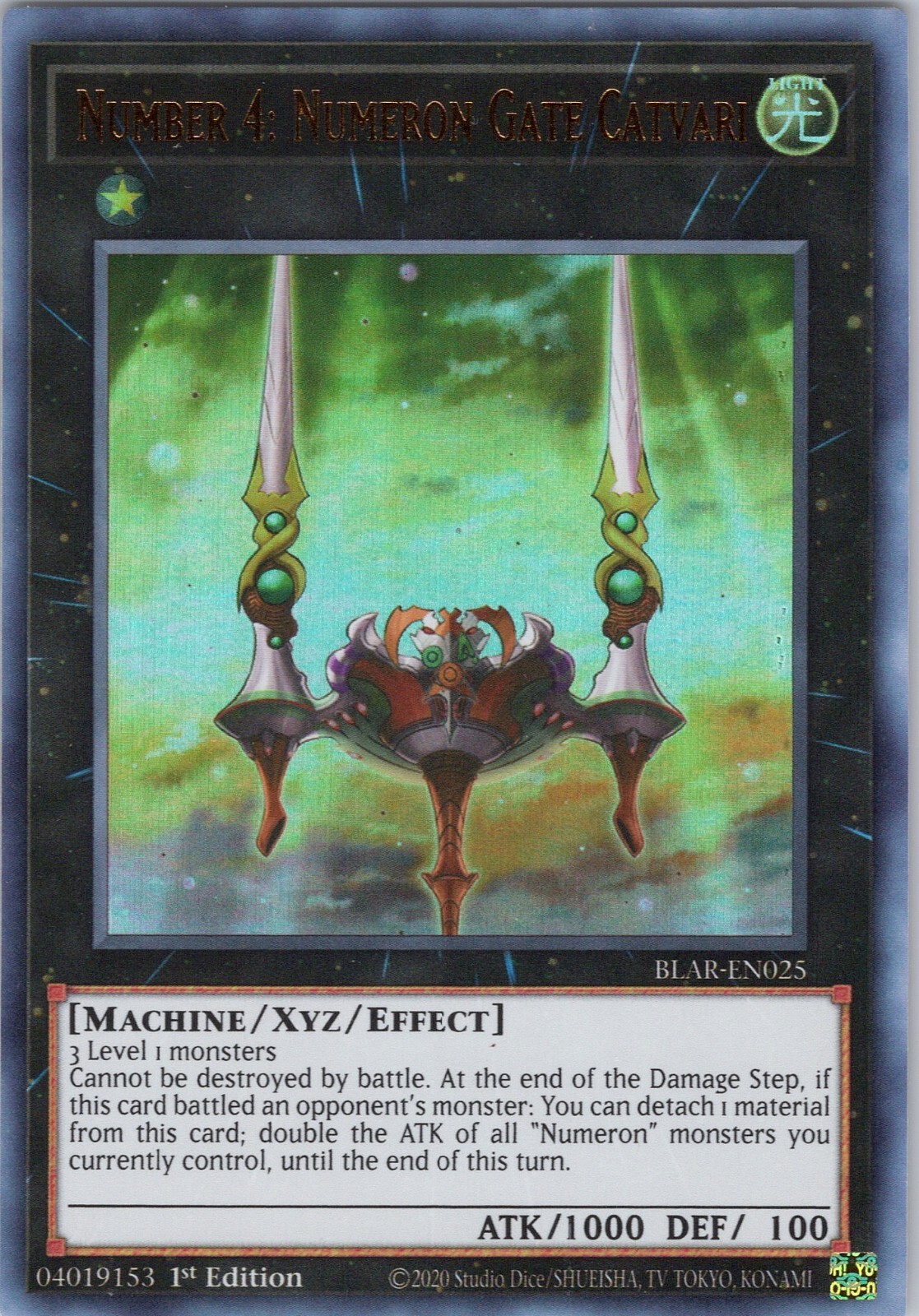 Number 4: Numeron Gate Catvari NM (#1) BLAR 1st Armageddon Yugioh | eBay