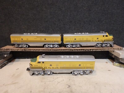 LIONEL POSTWAR 2379 RIO GRANDE F3 AA DIESEL LOCOMOTIVES & B UNIT SET ...