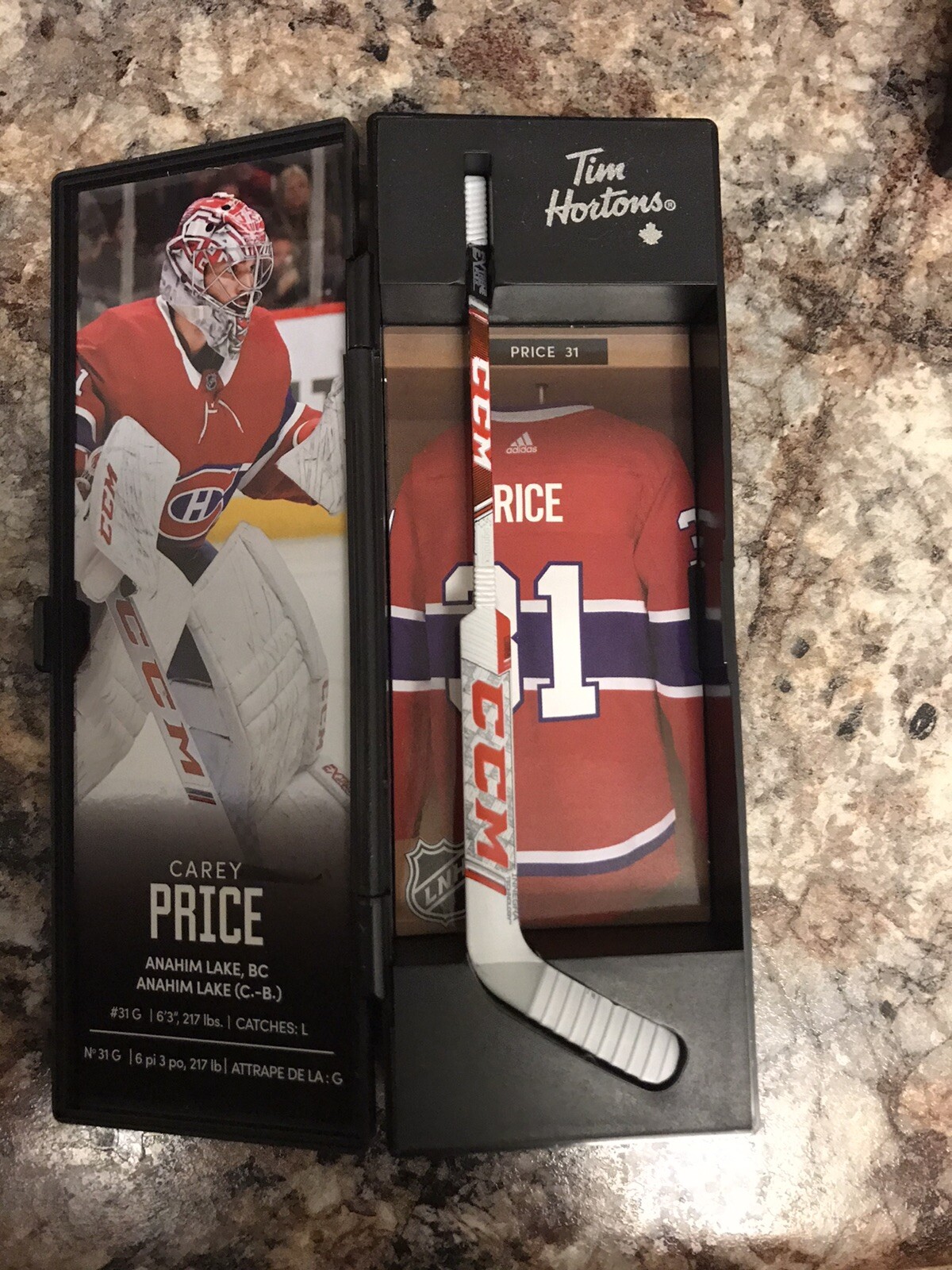 2020 Tim Hortons NHL Superstar Collectable Stick & Locker Carey #31 for ...