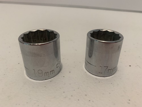 Craftsman USA 17 MM & 19mm 12 Point 3/8" Drive Shallow Socket V Series ...