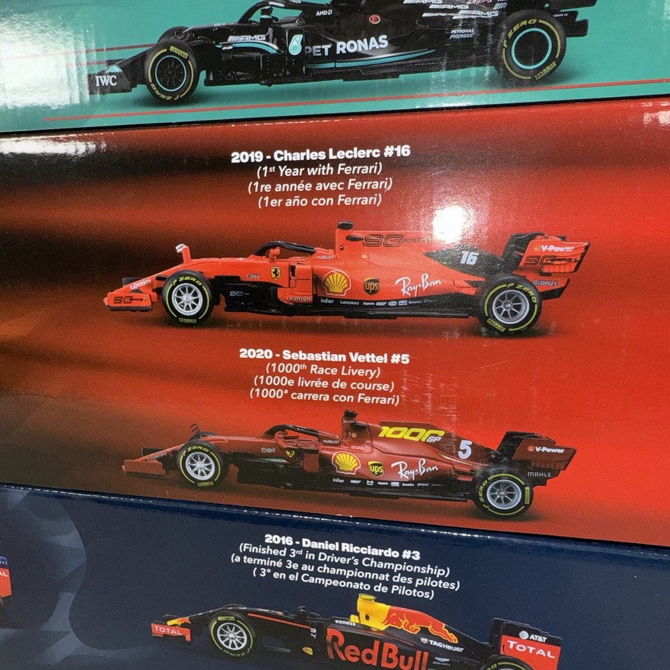 Burago F1 Red Bull, Ferrari, & Mercedes Formula 1 Complete 1:43 Set ...