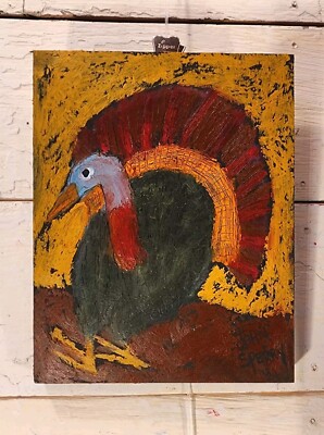 John Sperry Outsider Southern Primitive Folk Art Bird "Turkey" Painting ...