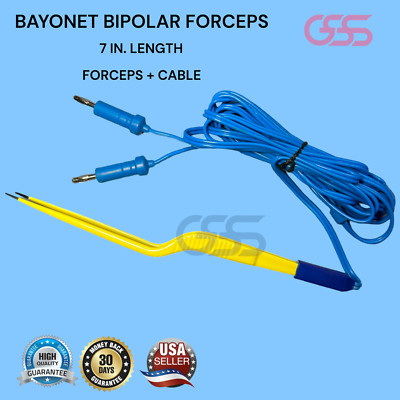 Bipolar Forceps Insulated 7 Inch, 0.7mm Tip + Cable - Disposable ...
