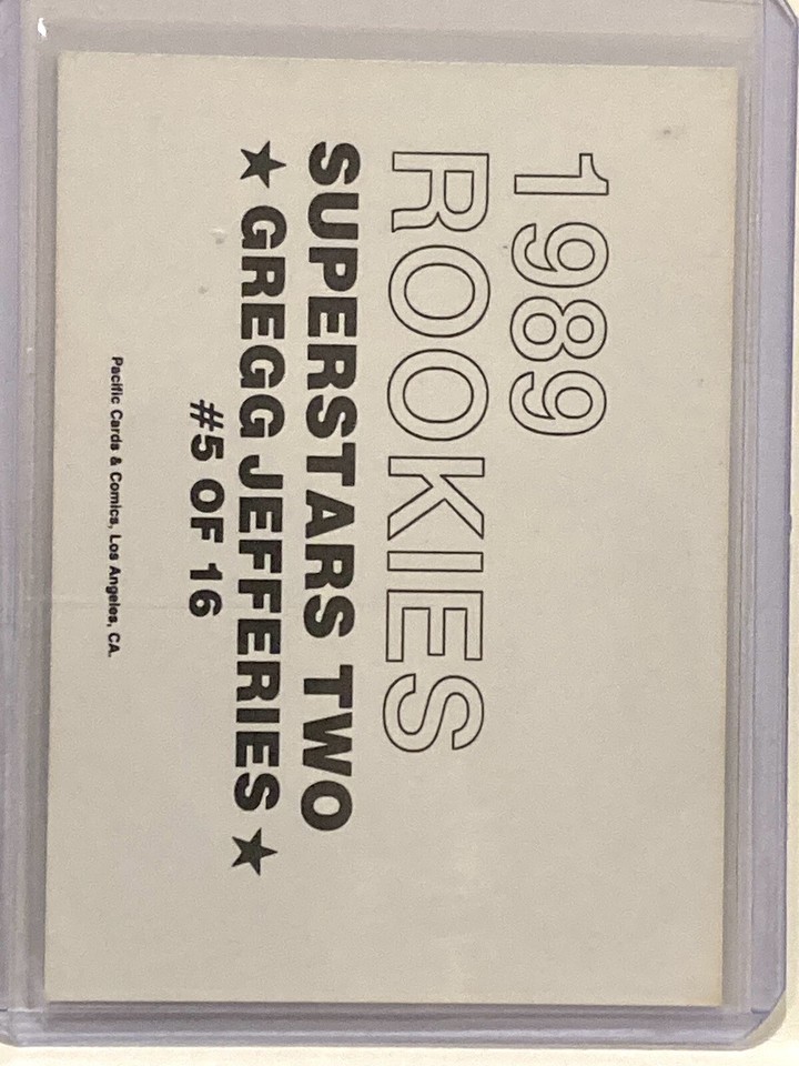 Gregg Jefferies Mets 1989 Pacific Rookies Superstars Two RARE #5 MINT ...