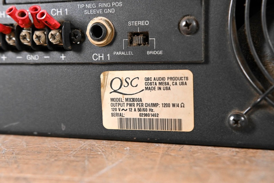 QSC MX 3000a 2-Channel Power Amplifier CG01A9C | eBay