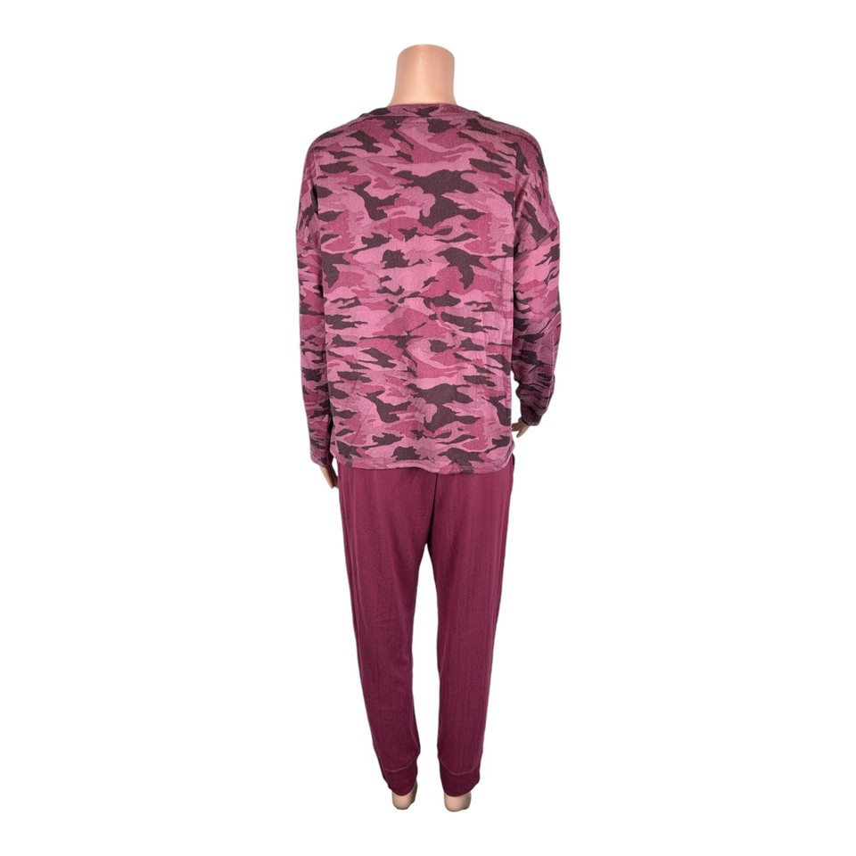 Splendid Women's Printed Hacci Lounge Set Wine Camo X-Large Size | eBay