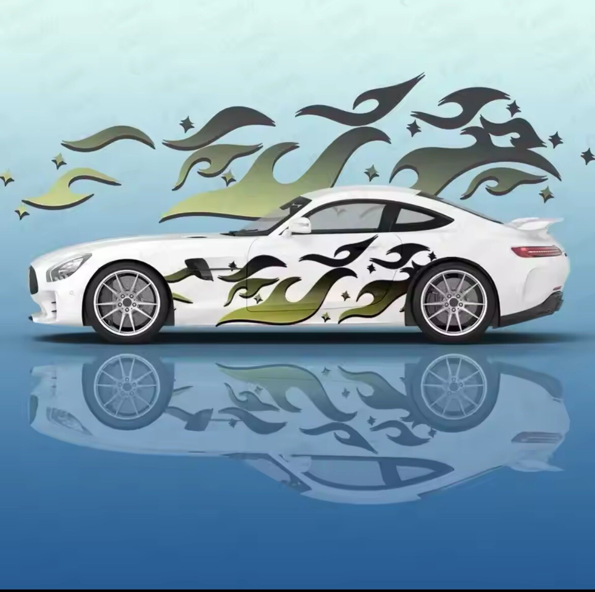 Flame Car Decals; Flame Racing Sport Livery Decal For Both Sides Of Car ...