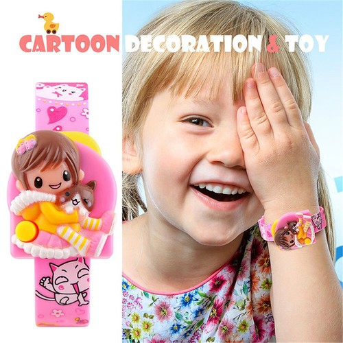 SKMEI Girls Kids Pink Watches with Cute Cartoon, Waterproof Silicone ...
