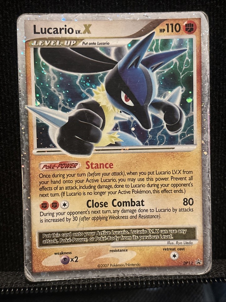 Lucario LV.X DP Black Star Promo TRIPLE BORDER SWIRL DP12 Pokemon TCG ...