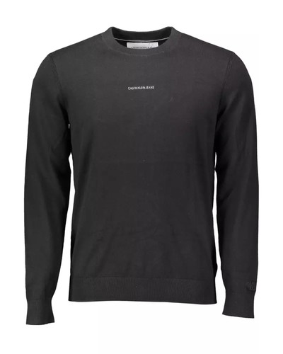 Calvin Klein Crew Neck Jumper Minimalist Style Men Black Sweaters | eBay