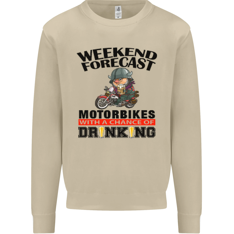 Biker Weekend Forecast Motorbikes Mens Sweatshirt Jumper | eBay UK
