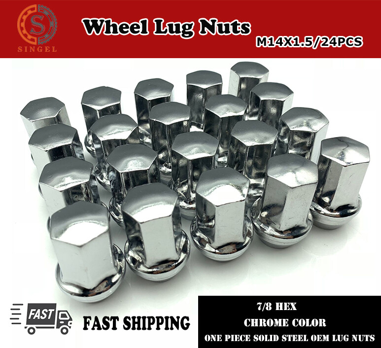 24 pcs M14x1.5 Lug Nuts Compatible with GM 9596070 611-236 Chrome Wheel ...