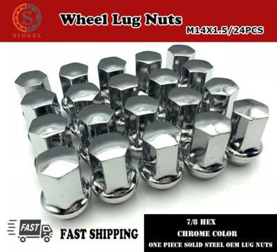 24 pcs M14x1.5 Lug Nuts Compatible with GM 9596070 611-236 Chrome Wheel ...