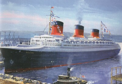 FRENCH LINER SS NORMANDIE IN NEW YORK 1935 STUNNING RARE HARDBACK ...