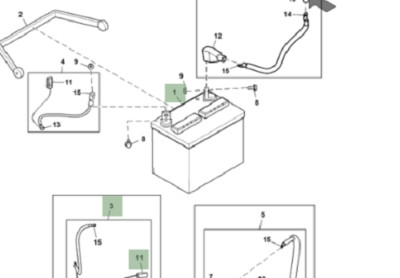Genuine John Deere X380 Ride On Mower Dry Charged Battery TY25221 | eBay UK