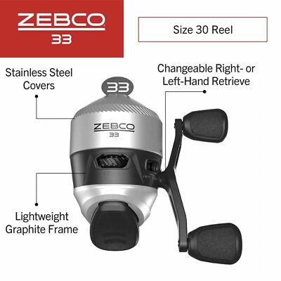 Zebco "New Style" 33 Push Button Reel - Fishing Reel - Easy to use- New ...