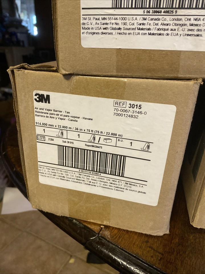 1 box 3m air and vapor barrier 3015/3015NP 70-0067-3146-0/70-0075-4571 ...