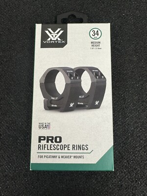 Vortex Optics PR34-M Pro Series 34mm Medium 1.10" Riflescope Rings ...