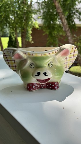 Vintage Farmer Pig Wall Pocket Japan | eBay