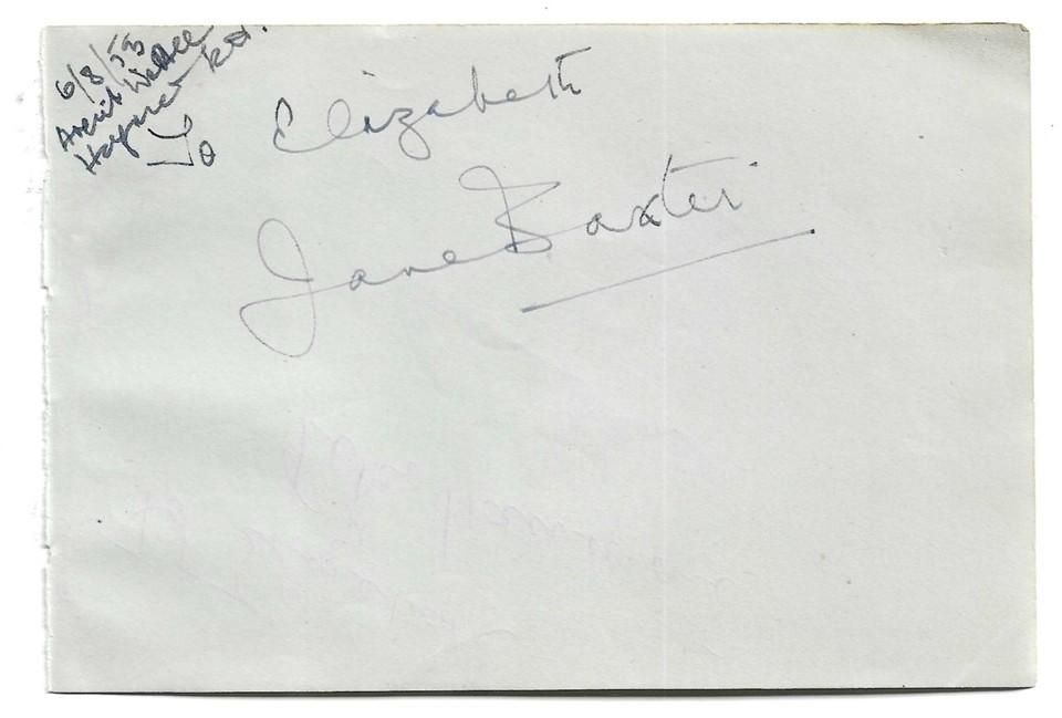 Jane Baxter + Ann Robinson + Peter Hammond Signed 1940s/50s Autograph Album Page | eBay