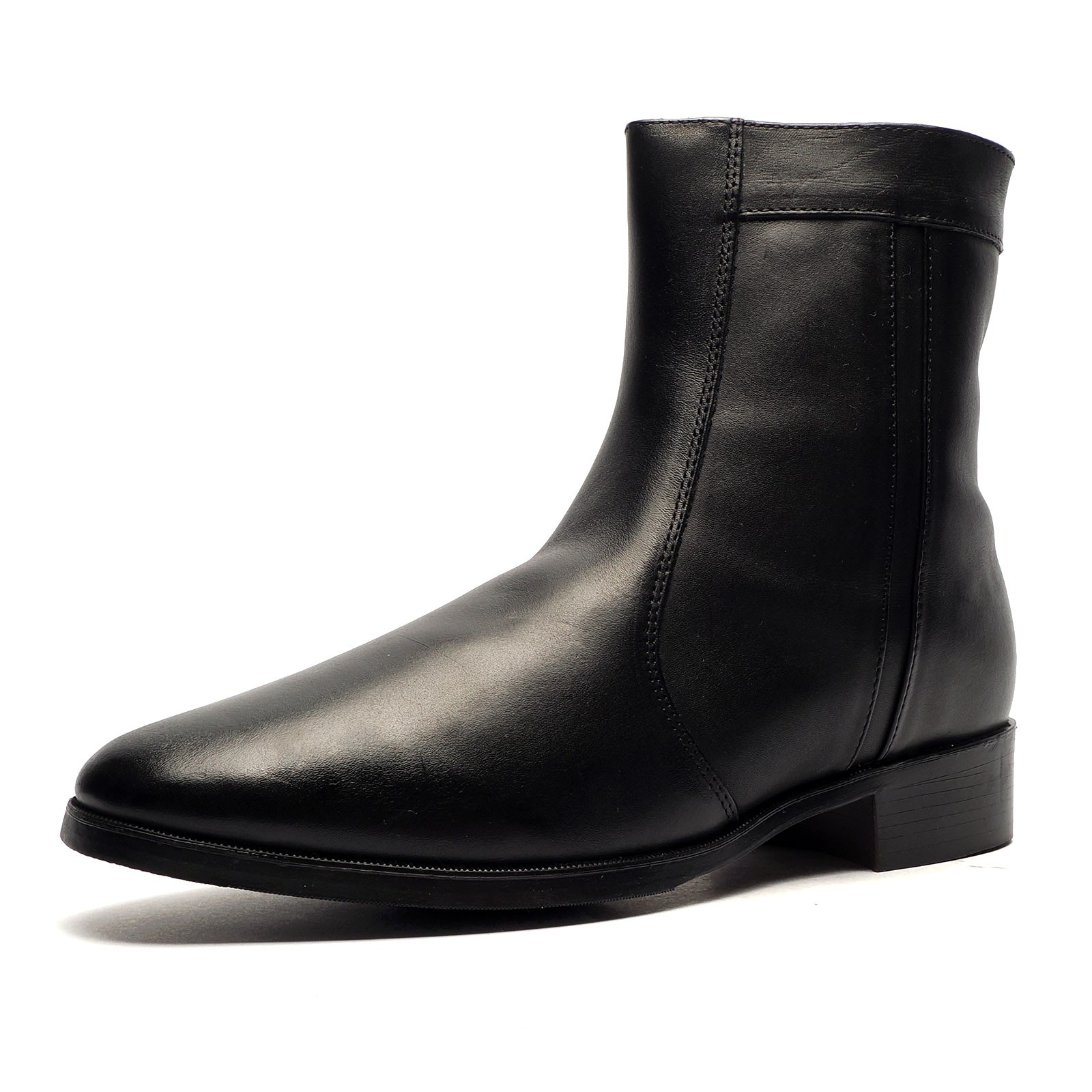 Scimitar Bedworth Mens Classic Fashion Leather Zip Boots Black | eBay UK