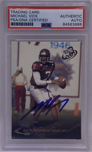 Michael Vick 2001 Press Pass On Card Autograph Rookie Card PSA/DNA Auto ...