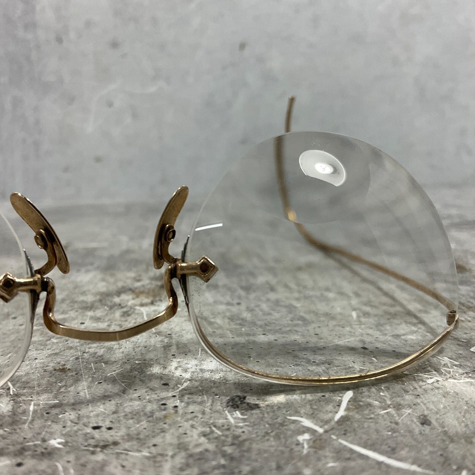 Antique 10k Gold Dotson Optical Bifocals Round Eyeglasses + Case | eBay