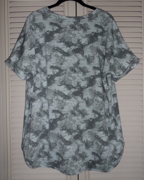 Ladies XL Green Camouflage Pullover Short Sleeves Knit Top - Wonderly ...