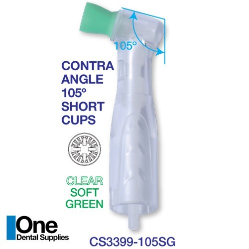 Dental Disposable Clear Body Prophy Angles Short Green Cup Soft 105 ...