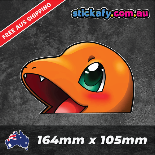 Charmander Peeking Sticker Funny Laptop Car Window Bumper 4x4 Ute Decal ...
