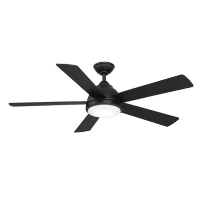 Wind River Fans Neopolis 52" Ceiling Fan, Black/White Glass - WR1476MB ...
