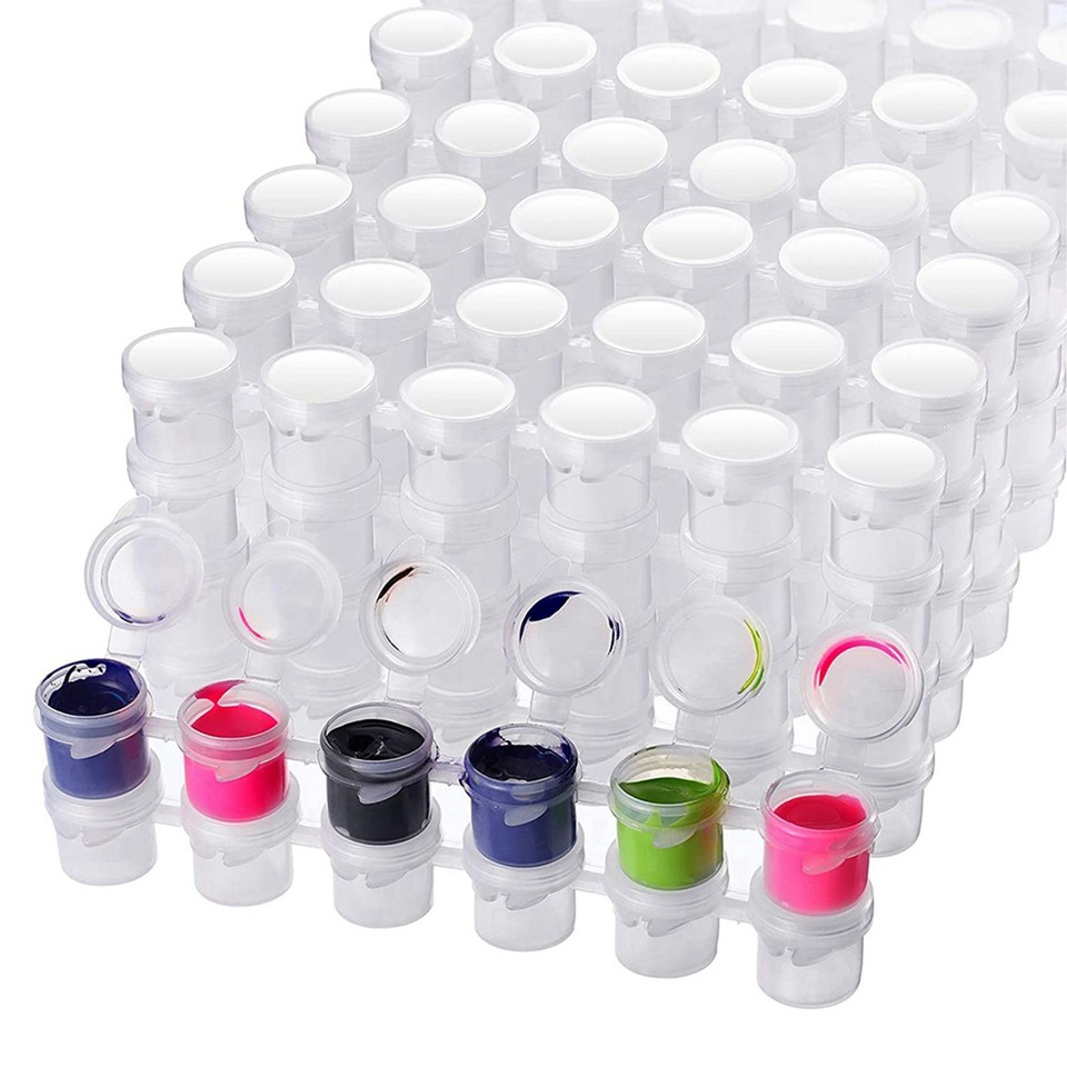 100 Strips Empty Paint Pots 5 Ml Paint Pots Strips Storage ...