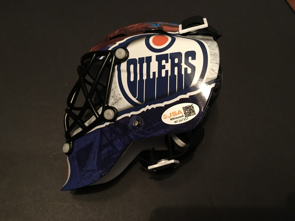 GRANT FUHR-ANDY MOOG-BILL RANFORD AUTO'D OILERS MINI GOALIE MASK JSA | eBay