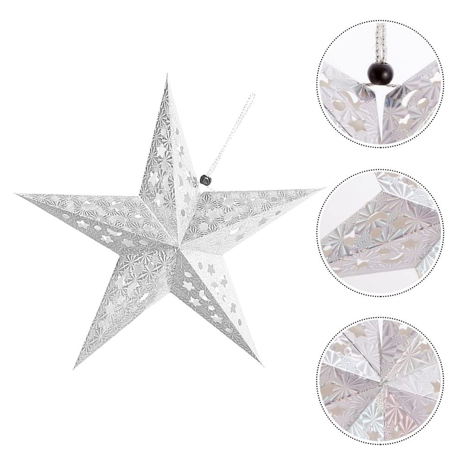 6 Pcs Paper Pentagram Lampshades Star Shape Pendant Interior Decoration ...