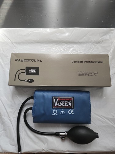 NEW BAUMANOMETER CALIBRATED V-LOK CUFF & INFLATION BAG LARGE 1825 33-47 ...