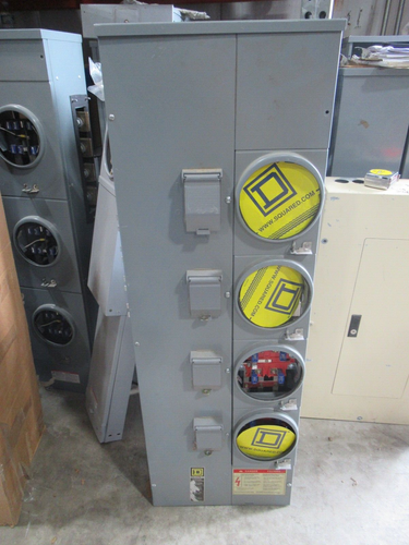 SQUARE D EZMR314-200, 800A, 120/208V Meter Stack, (4) 200A, 5 Term ...