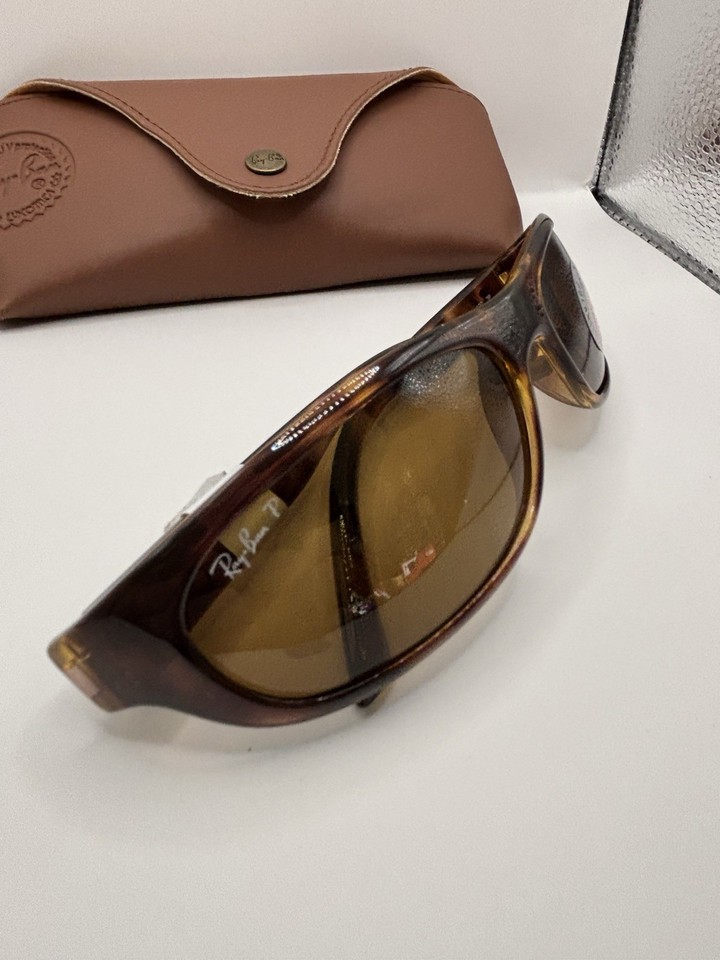 NEW Ray Ban Sport wrap Tortoise frame POLARIZED Brown lens Sunglass ...