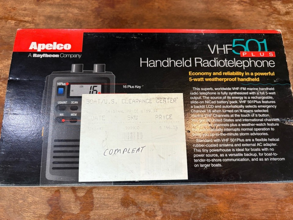 Apelco VXL501 Marine VHF Radio Handheld Vintage Open Box | eBay