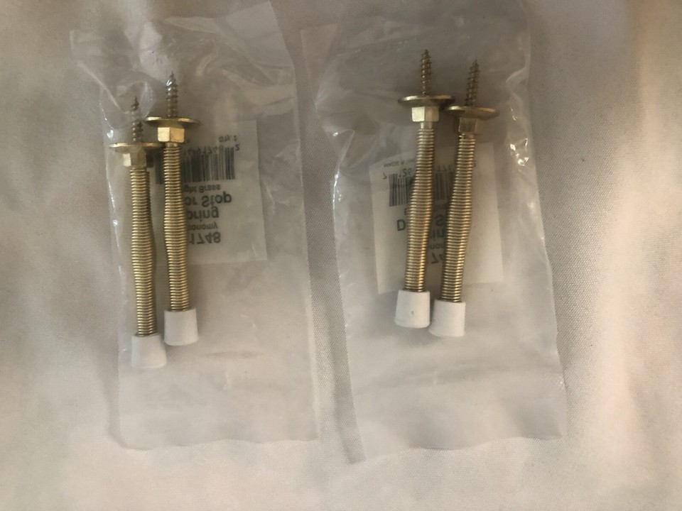 4 Spring Door Stop 3" Stopper Brass Plated Rust Resistant Door Hardware ...