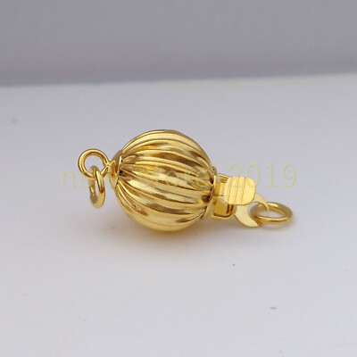 14K Solid Yellow Gold Round Ball Clasp 6mm | eBay