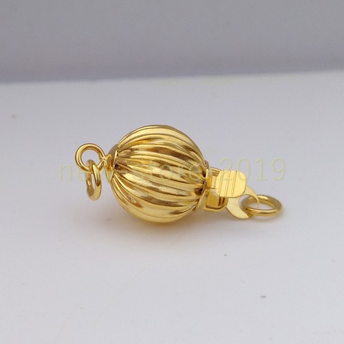 14K Solid Yellow Gold Round Ball Clasp 6mm | eBay