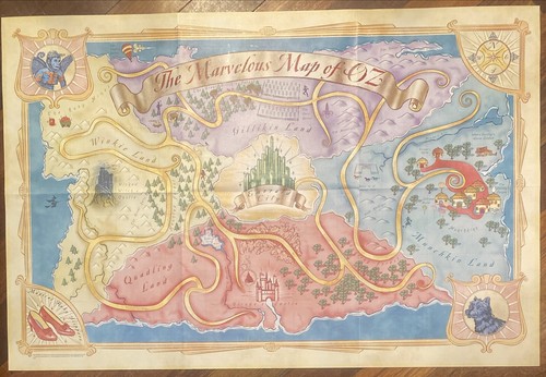 The Marvelous Map of OZ Wizard of Oz Poster 24” x 36” Cartoon Style | eBay